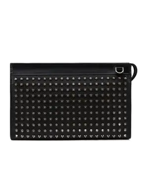 CHRISTIAN LOUBOUTIN Studded Zip Clutch Bag - Black
