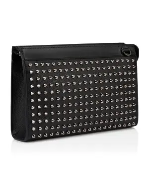 CHRISTIAN LOUBOUTIN Studded Zip-up Clutch Bag - Black