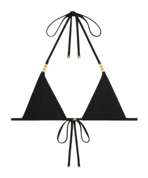 Celine Triomphe Triangle Top In Matte Jersey - Black