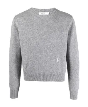SPORTY  RICH Sporty & Rich Logo-embroidered Round Neck Knitted Jumper