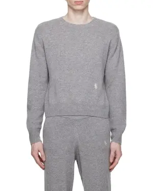 SPORTY  RICH Sporty & Rich Logo-embroidered Round Neck Knitted Jumper