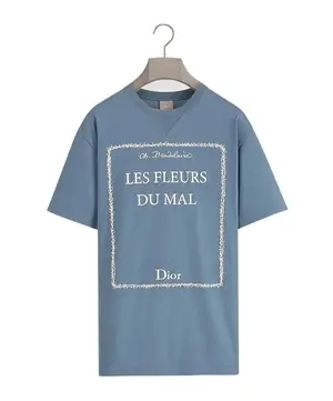 Dior Book Cover Embroidery Relaxed Fit T-shirt - Blue