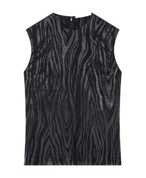 Stella McCartney Woodgrain Print Lurex Tank Top