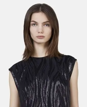 Stella McCartney Woodgrain Print Lurex Tank Top
