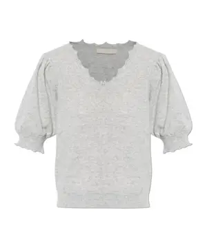 Ulla Johnson Polline Puff-sleeve Knitted Top - Pebble