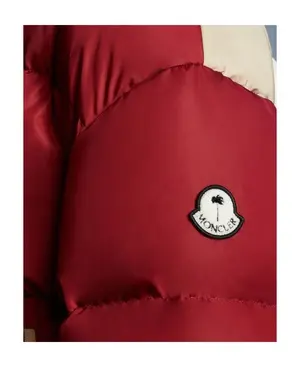 Moncler Hooded Quilted Down Jacket With Palm Tree Print