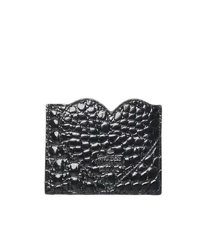 VIVIENNE WESTWOOD Heart Embossed Card Holder - Black
