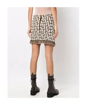 Balmain Maxi Monogram Wrap Skirt