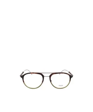 TOD'S Full Frame Flat Mirror Eyeglasses - Brown