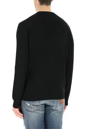 Versace Logo Print Crew Neck Long Sleeve Sweater