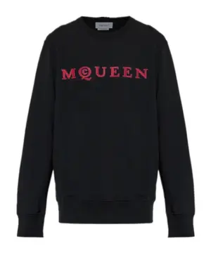 Alexander McQueen Embroidered Logo Crewneck Sweatshirt - Black