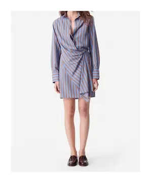 Vanessa Bruno Long-sleeved Shirt Dress With Logo Embellishment