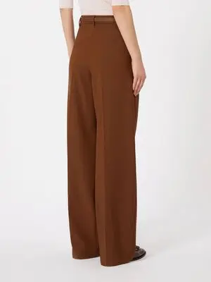 Max Mara Belted Trousers - Chocolate-colored