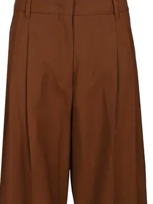 Max Mara Belted High-waisted Tapered Hem Pants - Chocolate-colored