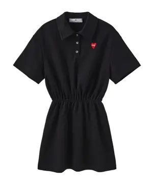 Marissa Chiara Waist Dress With Lapel Collar - Black