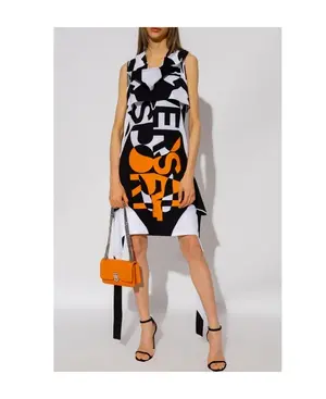 Burberry Sleeveless Slogan Print Mini Dress
