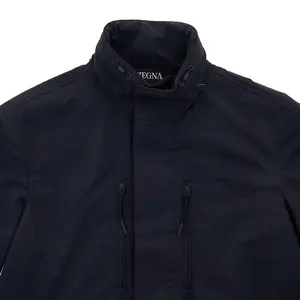 Zegna Long-sleeved Casual Jacket With Stand Collar And Zipper Pockets
