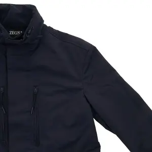 Zegna Long-sleeved Casual Jacket With Stand Collar And Zipper Pockets