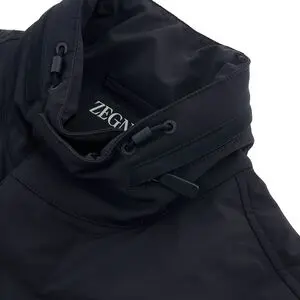Zegna Long-sleeved Casual Jacket With Stand Collar And Zipper Pockets
