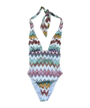 Missoni Zigzag Lurex Halterneck One-piece Swimsuit - Multicolor