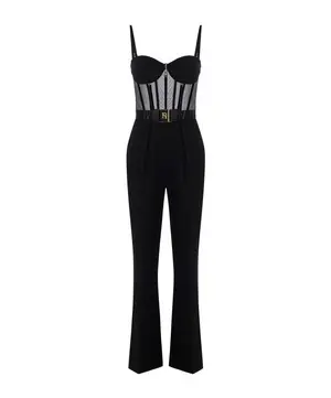 Elisabetta Franchi Bustier Mesh Jumpsuit