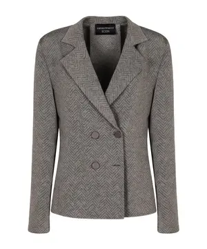 Emporio Armani Herringbone Double-breasted Jacket