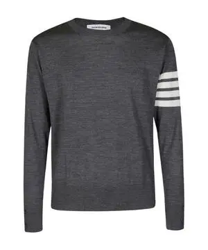 Thom Browne 4-bar Crewneck Pullover - Medium Gray