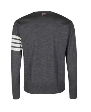 Thom Browne 4-bar Crewneck Pullover - Medium Gray