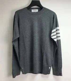 Thom Browne 4-bar Crewneck Pullover - Medium Gray