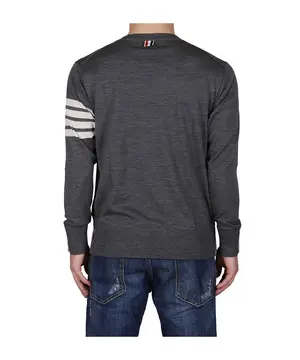 Thom Browne 4-bar Crewneck Pullover - Medium Gray