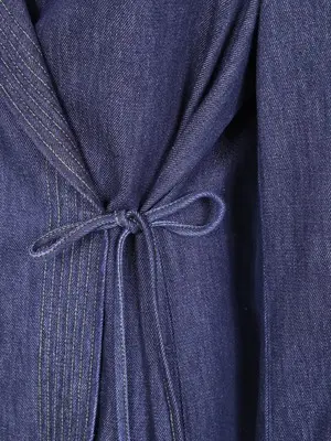 Dries Van Noten Wrap-tie Denim Coat - Indigo