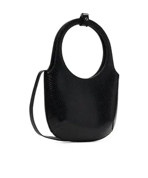 COURREGES Courrèges Embossed Logo Top Handle Handbag - Black