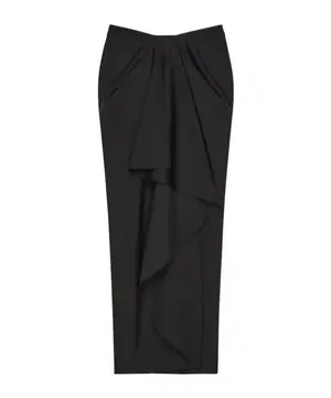 Givenchy Draped Wrap Midi Skirt - Black