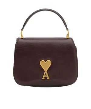 Ami Heart Logo Shoulder Bag - Black
