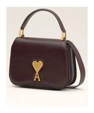 Ami Heart Logo Shoulder Bag - Black
