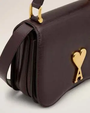 Ami Heart Logo Shoulder Bag - Black