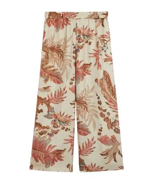 Max Mara Printed Silk Twill Relaxed Fit Trousers