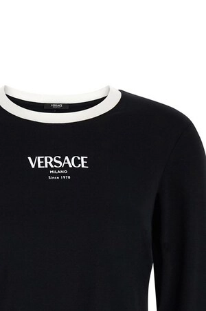 Versace Long Sleeve Crewneck Top - Black