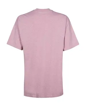 MSGM Logo Embroidered Crewneck T-shirt - Pink