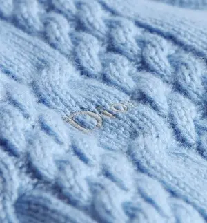 Dior Cable Knit Jumper With Embroidery - Blue