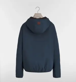 Dior Hooded Jacket With Zipper Closure - Blue