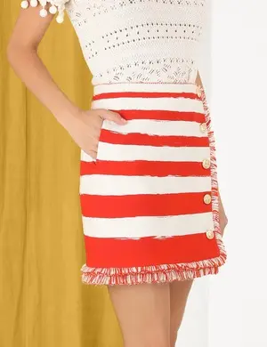 Zimmermann Striped Trimmed Miniskirt