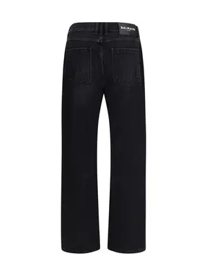 Balmain Loose Fit Denim Jeans - Black