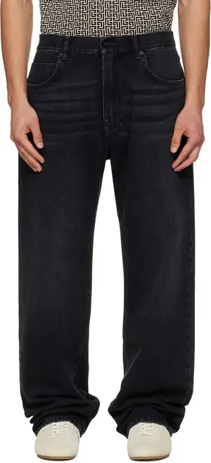 Balmain Loose Fit Denim Jeans - Black