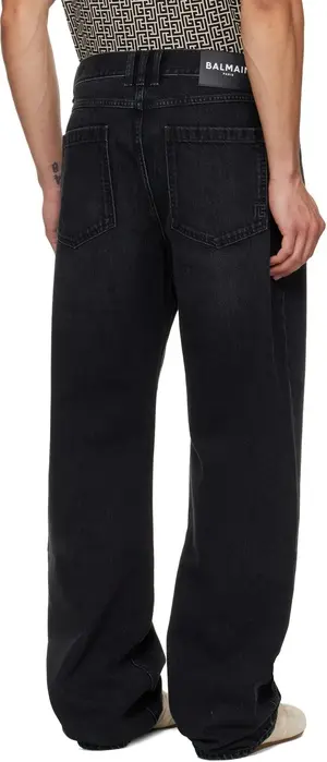 Balmain Loose Fit Denim Jeans - Black