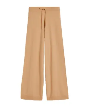 Max Mara Wide Leg Drawstring Trousers - Camel