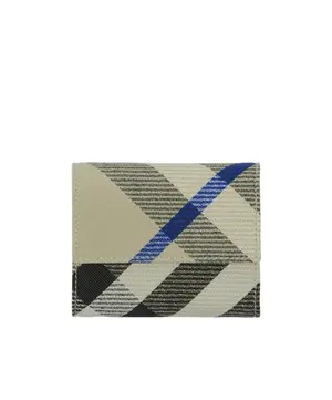 Burberry Checked Trifold Wallet - Nude