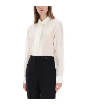 Hugo Boss Regular-fit Button-up Blouse With Lapel Collar