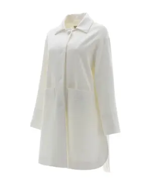 Herno Audrey Long-sleeved Coat With Satin Trim Pockets - Gray