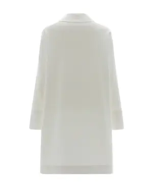 Herno Audrey Long-sleeved Coat With Satin Trim Pockets - Gray